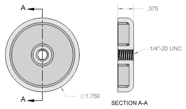 MMS-H-XC Neodymium Mounting Magnets - EPI Magnets